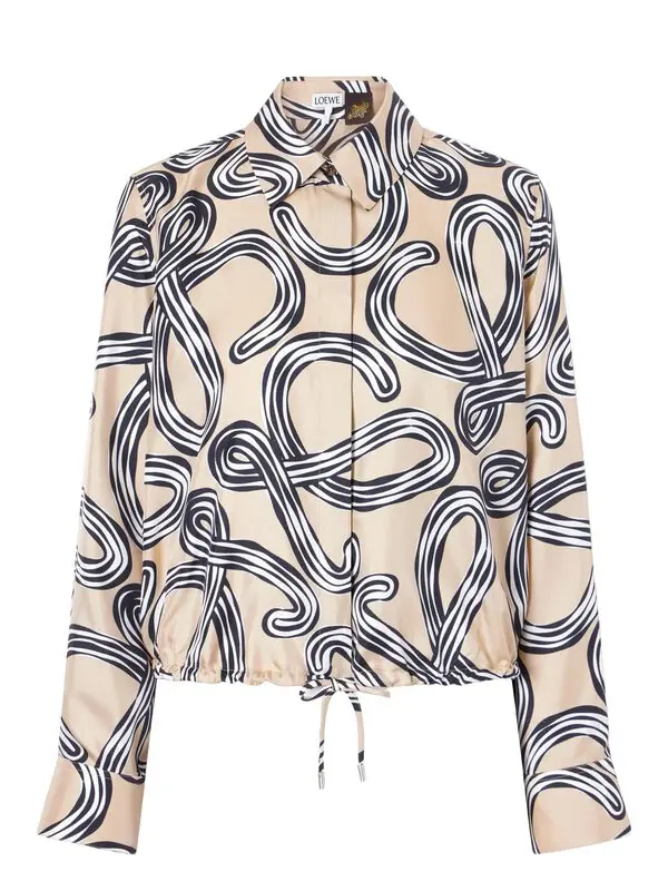 Loewe Printed Silk Shirt - Neutrals