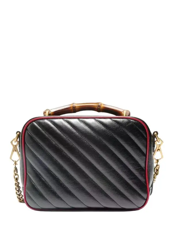 Gucci Gg Marmont Bamboo Shoulder Bag - Black