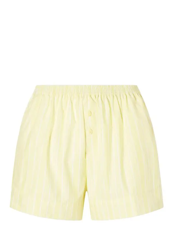 Faithfull The Brand Ionia Striped Cotton Shorts - Yellow