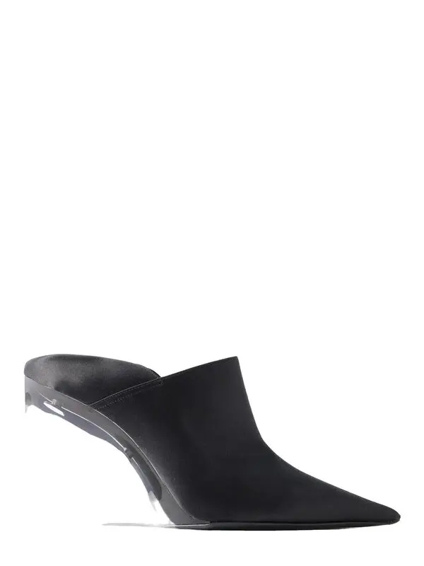 Alaïa 90 Satin Wedge Mules - Black