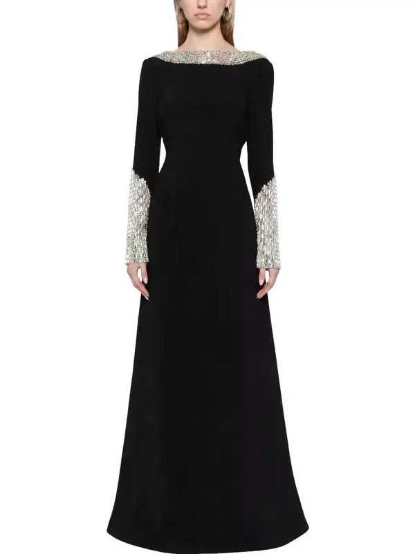 DINA MELWANI Embellished Gown - Black
