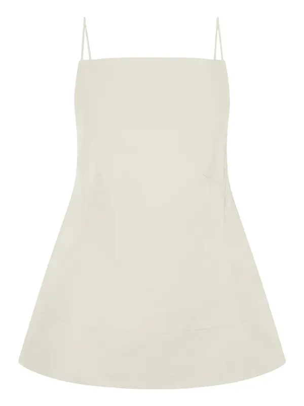 Tibi Open-back Cotton Poplin Tank - Neutrals