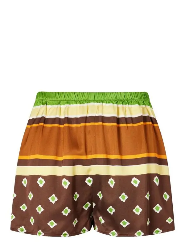 Faithfull The Brand Tia Printed Satin Shorts - Brown