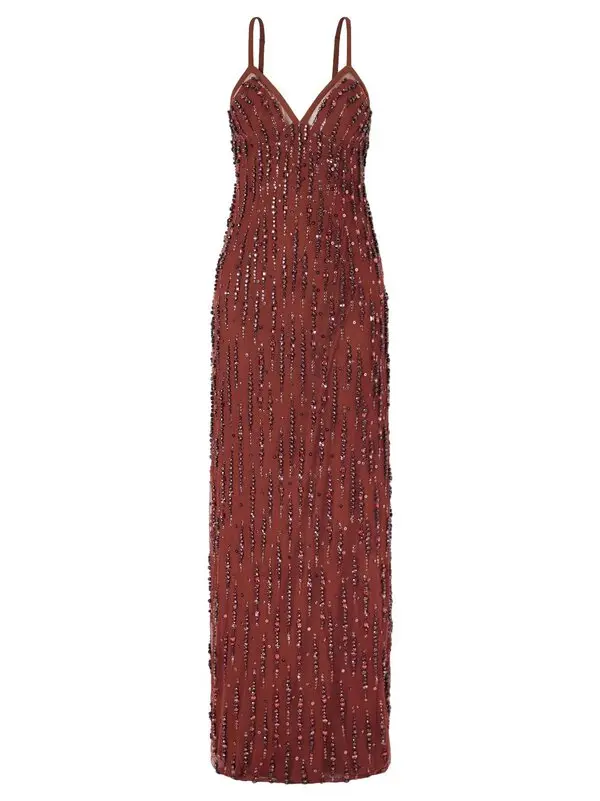 Jenny Packham Ishbel Sequin Embellished Gown - Metallic
