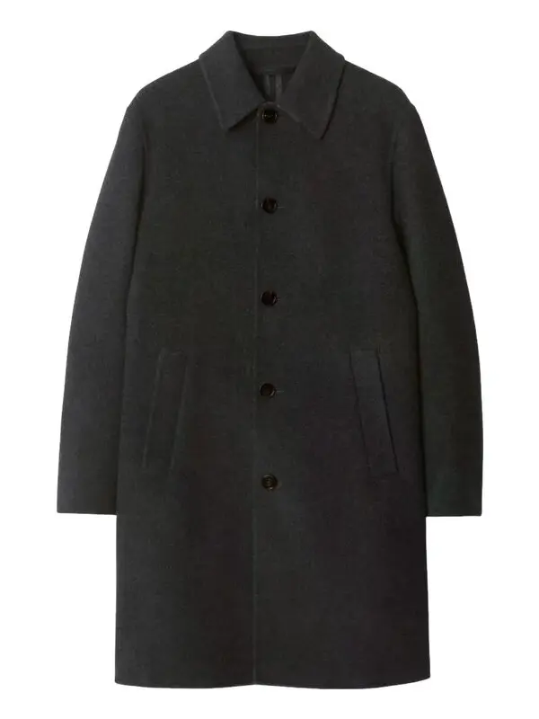 Burberry Mid-length Wool Twill Car Coat - Grey