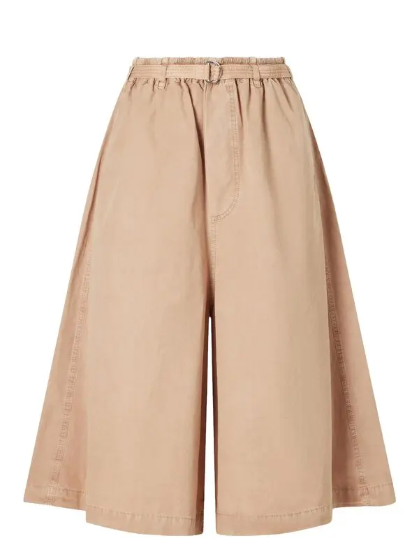 Marni Belted Cotton Wide-leg Pants - Brown