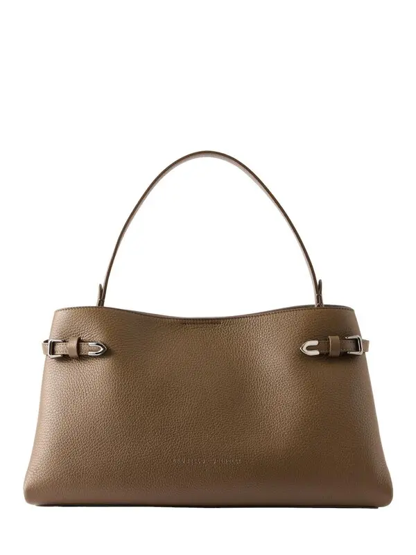 Brunello Cucinelli Textured Leather Shoulder Bag - Brown