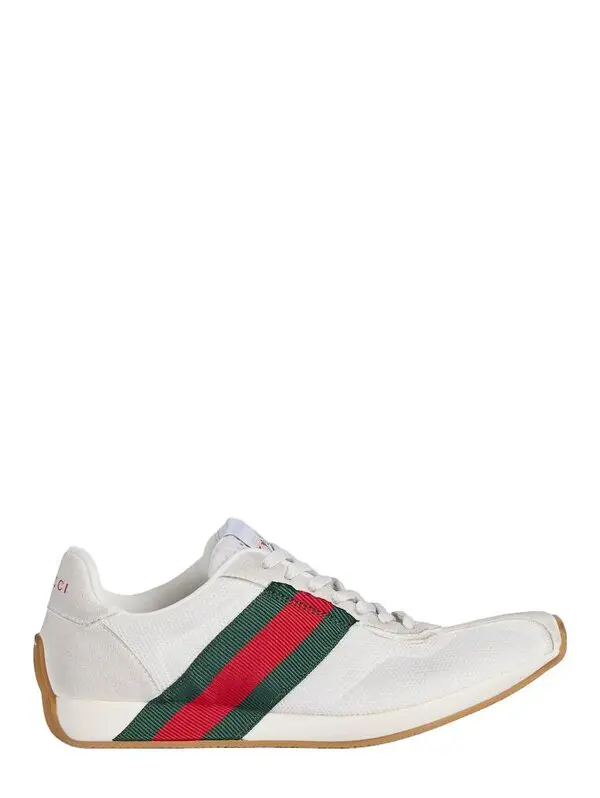 Gucci Tempo Sneaker In Aged-effect Mesh And Suede - White