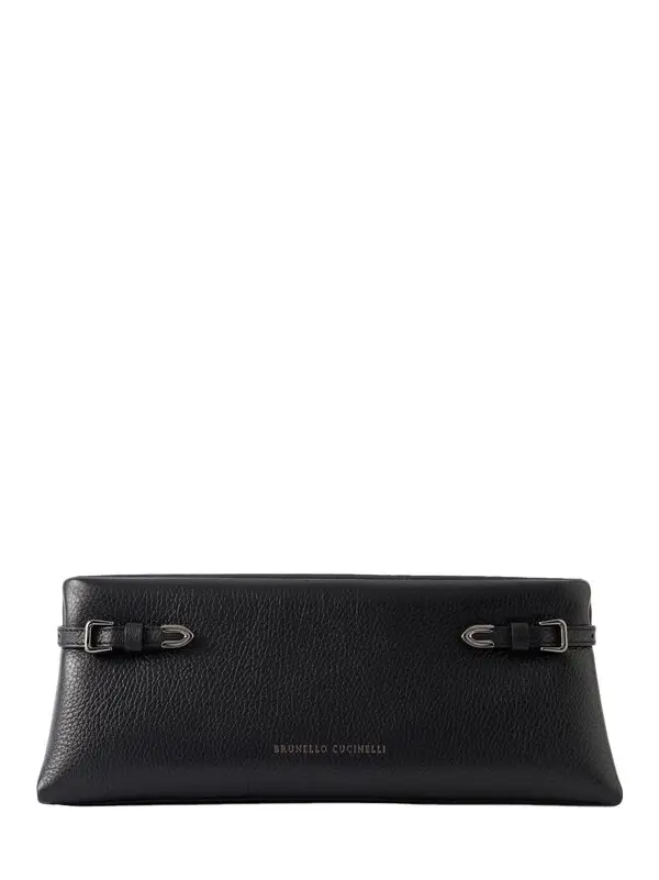 Brunello Cucinelli Textured Leather Clutch - Black