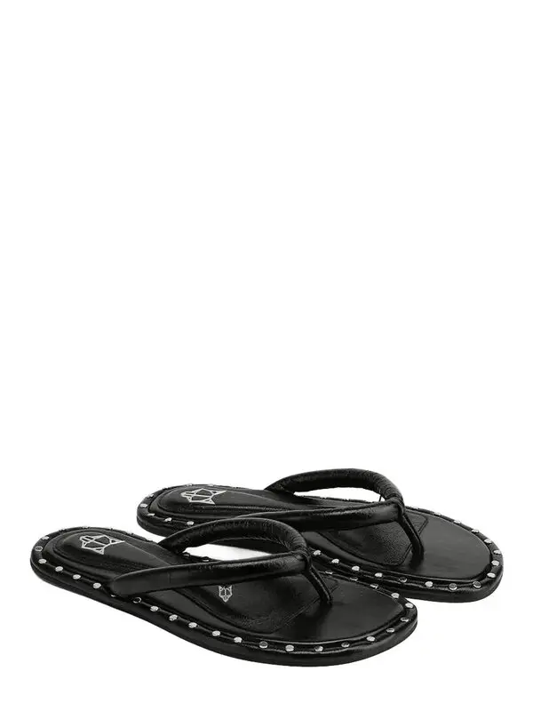 NAKED WOLFE Grenada Studded Padded Flip Flops - Black