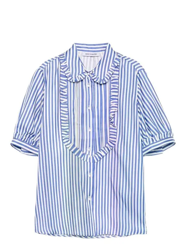 Dice Kayek Striped Puff-sleeves Blouse - Blue