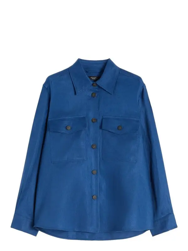 Max Mara Linen Workwear Jacket - Cornflower Blue