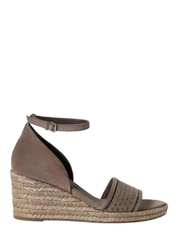 Brunello Cucinelli Suede Espadrille Wedges - Brown