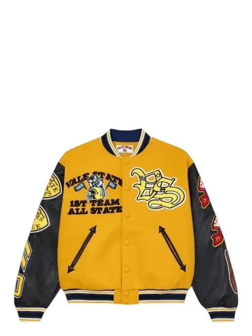 VALE FOREVER Varsity Jacket - Gold/black
