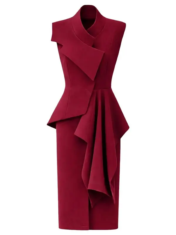 JULIA ALLERT Sleeveless Button-front Midi Dress - Red