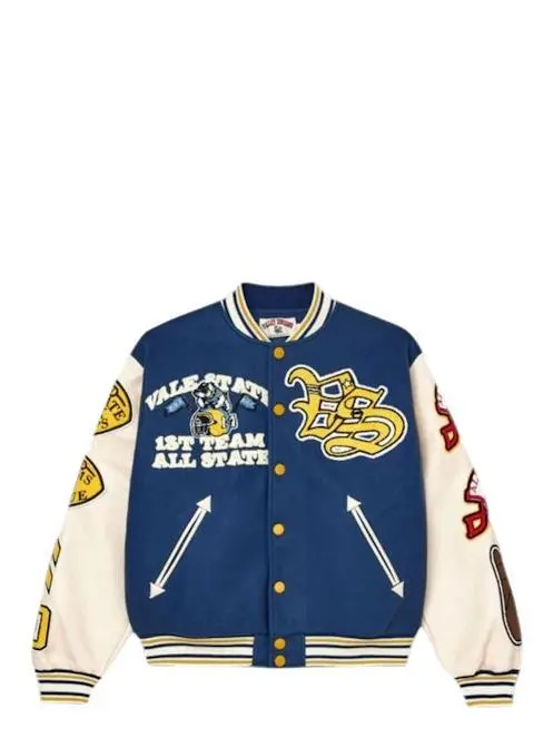 VALE FOREVER Friday Varsity Jacket - Sky Blue