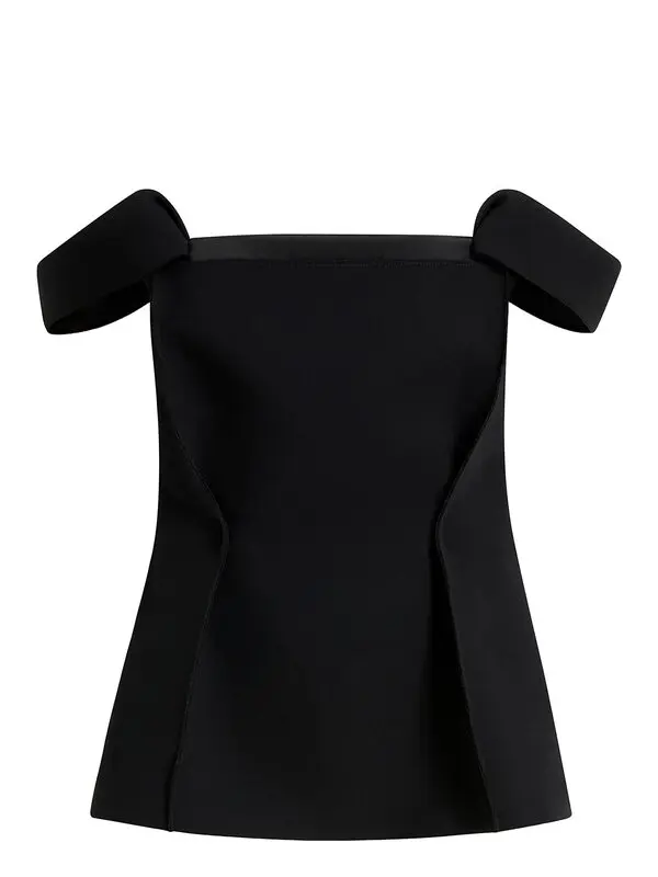 Khaite Yasmina Off-the-shoulder Crepe Top - Black