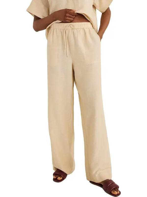 HAVEN WELL WITHIN Organic Cotton Linen Straight Leg Pants - Cortado Crossdye