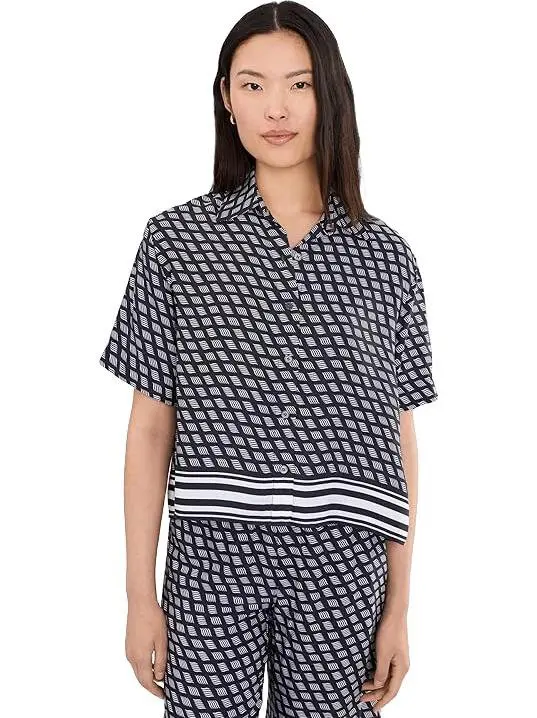 Madewell Vivian Shirt With Pocket Viscose Twill - Navy