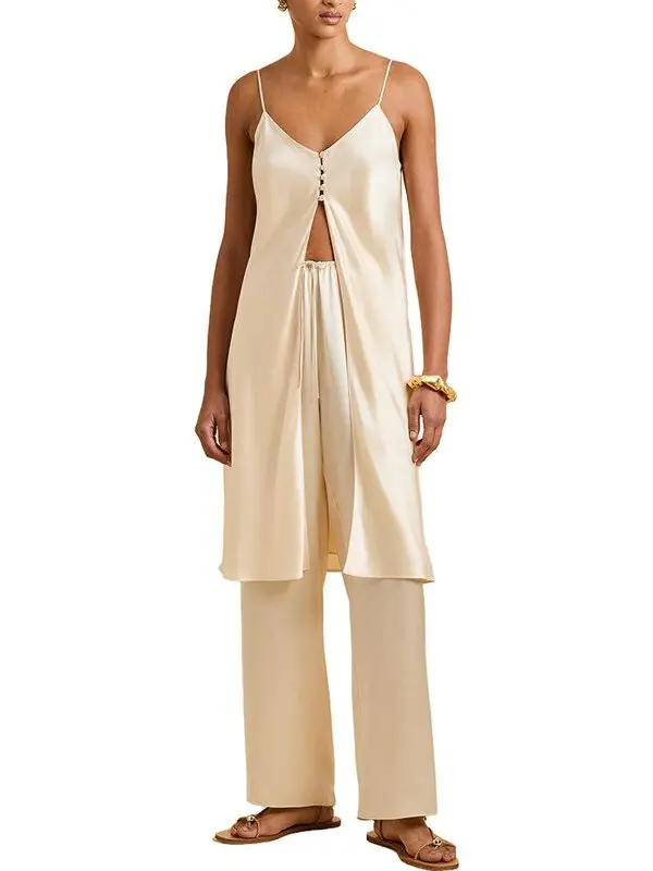 Olivia Von Halle Elvira Silk Camisole Set - Cream
