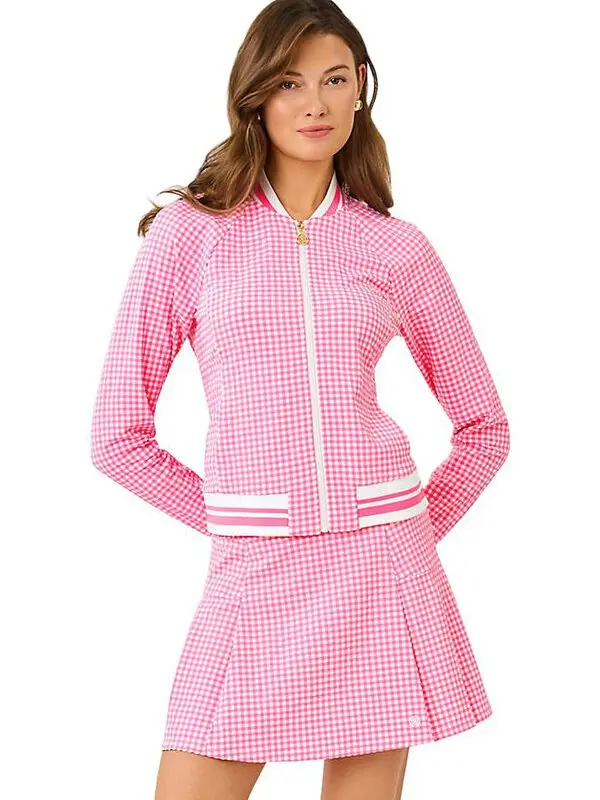 Lilly Pulitzer® Upf 50+ Luxletic Huxley Skort - Cherry Blossom Pink Mini Performance Gingham