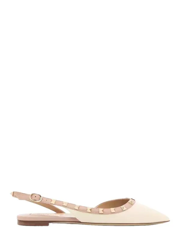 Valentino Garavani Rockstud Calfskin Slingback Pumps - Neutrals