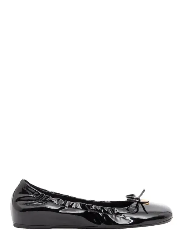 Valentino Garavani Vlogo Signature Patent-leather Ballerinas - Black