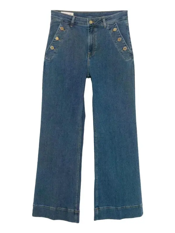 Gant Button Detail Flare Jeans - Blue