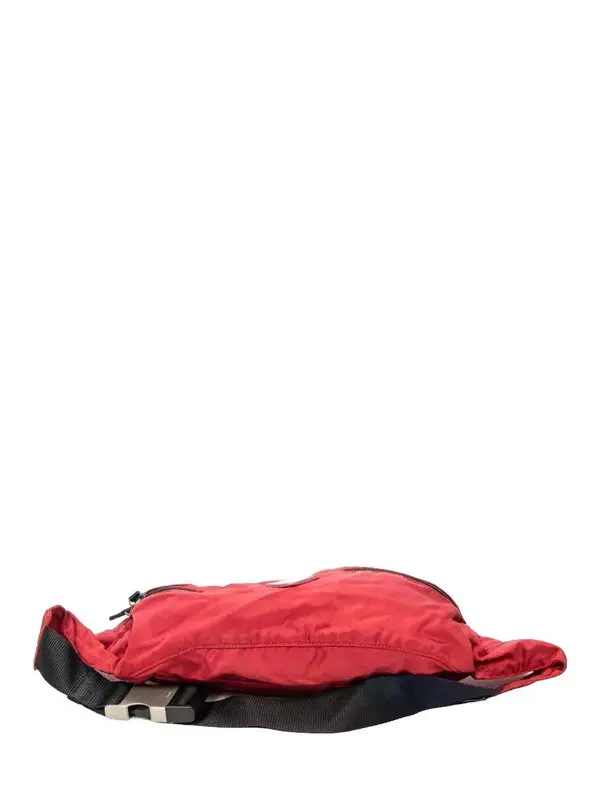 Prada Logo Plaque Belt Bag - Red