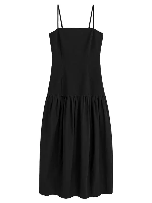 Cos Sculpted Dropped-waist Midi Dress - Black