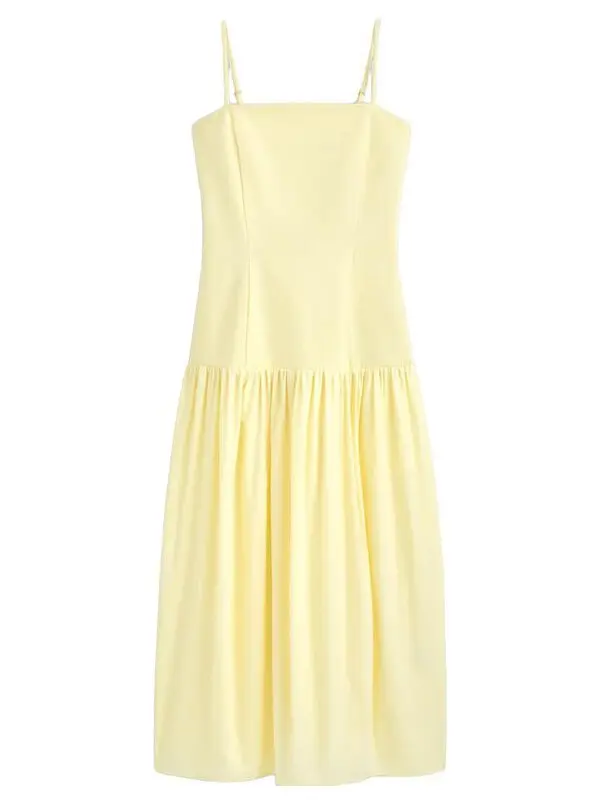 Cos Sculpted Dropped-waist Midi Dress - Yellow