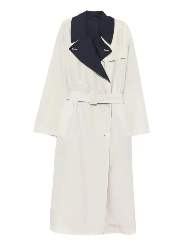 REPLAY Double-breasted Belted Trench Coat - Neutrals