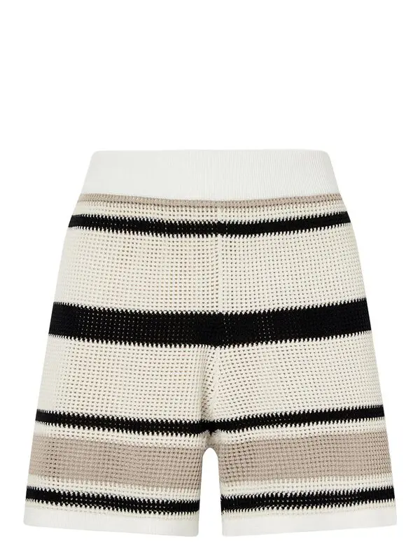 Brunello Cucinelli Striped Open-knit Shorts - Multi