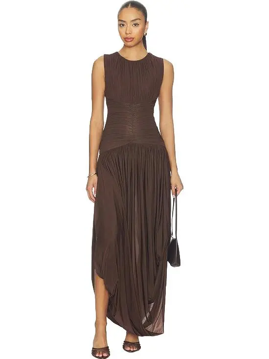 MAYGEL CORONEL Ruched Maxi Dress - Wood