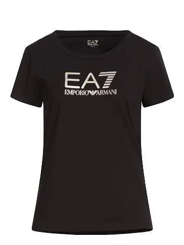 EA7 Cotton Elastane Logo-print T-shirt - Black