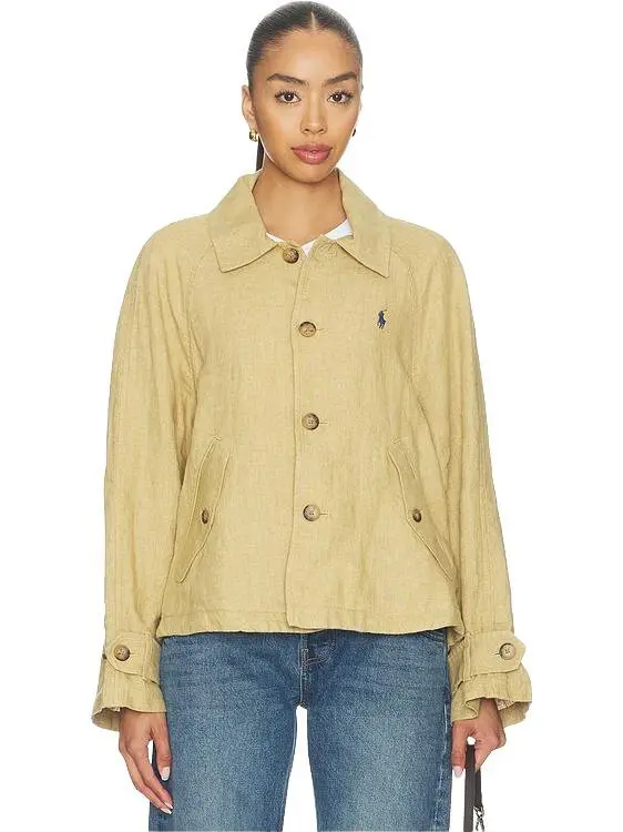 Polo Ralph Lauren Linen Windbreaker Jacket - Classic Camel