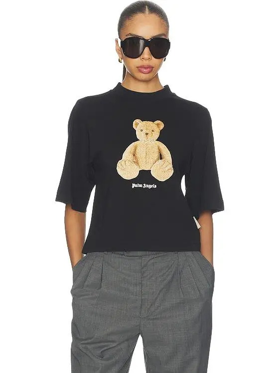 Palm Angels Bear Graphic Boxy T-shirt - Black & Brown