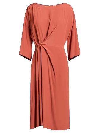 SEMICOUTURE Midi Dress Size Acetate, Silk - Rust