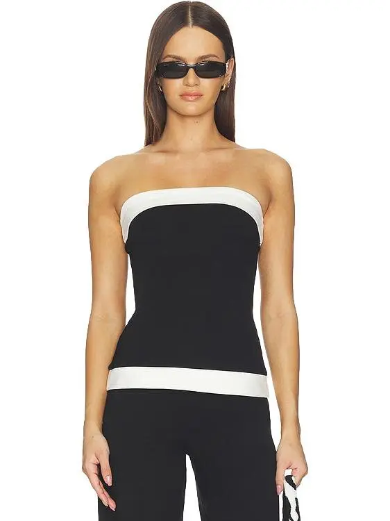 Majorelle Cecilia Strapless Top - Black & White