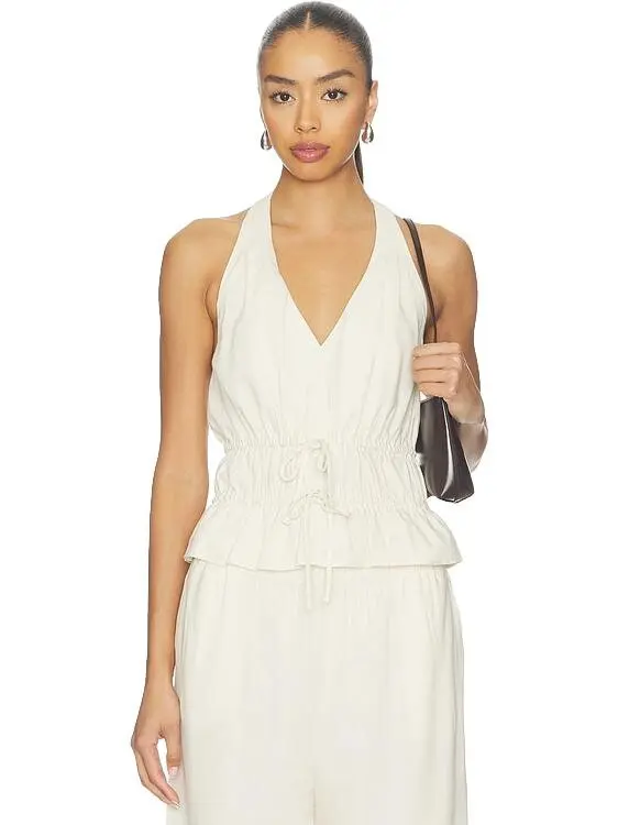 Paige Alysha Halterneck Top - Parchment