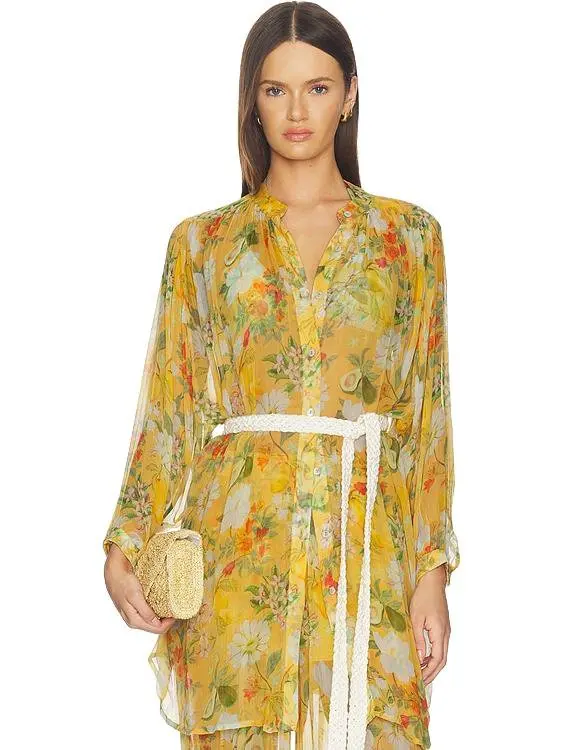 Verandah Boho Mini Shirt Dress - Positano Multi Motif