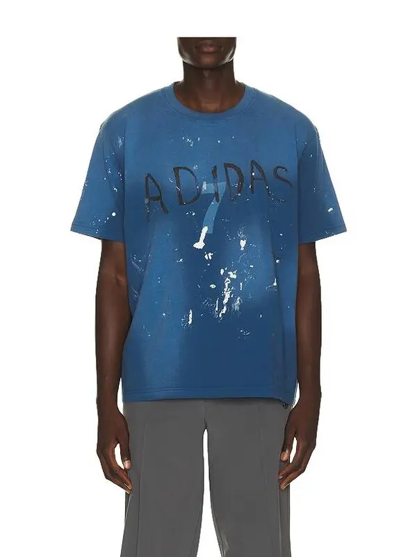ADIDAS X SONG FOR THE MUTE Adi007 Tee In Blue - Dusky Petrol