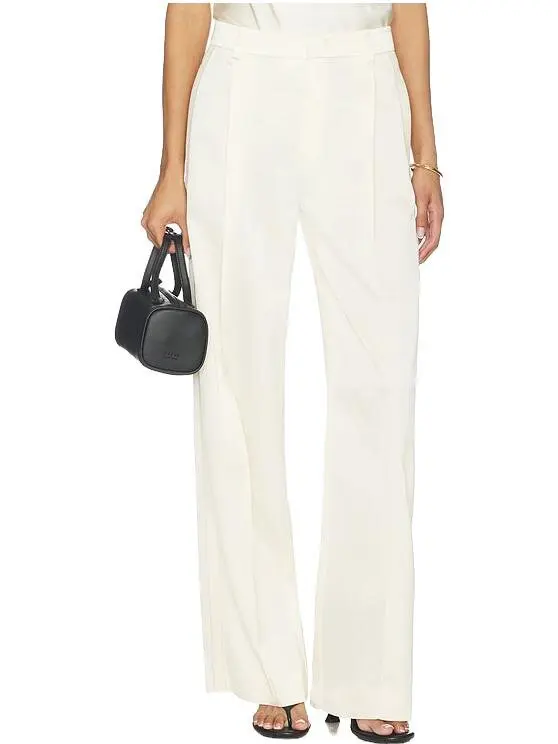 Vince High Waist Satin Trouser - Flax