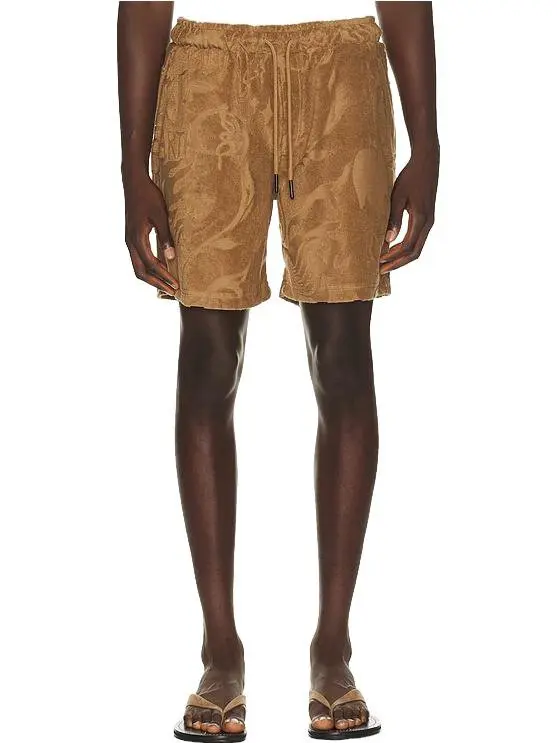 Oas Porto Textured Terrycloth Shorts - Light Brown
