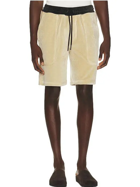 Oas Nicola Velour Shorts - Beige