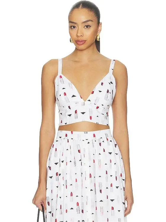 L'Agence Kaori Bralette - Ivory Multi Lipstick