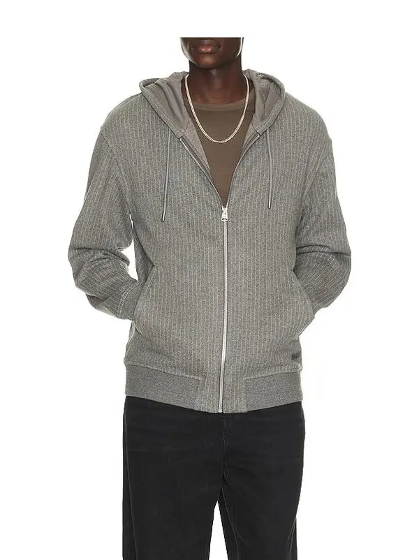 Mackage Ledger Zip-up Hoodie - Light Grey Mix & Cream