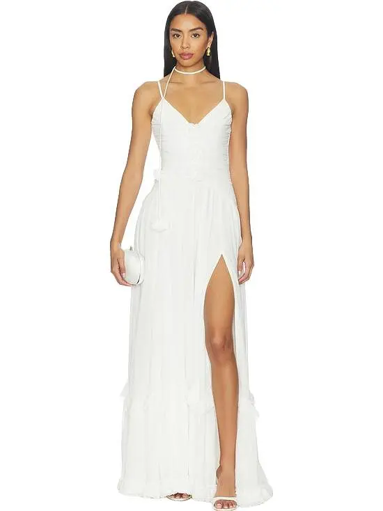 V. CHAPMAN Persephone Maxi Dress - White