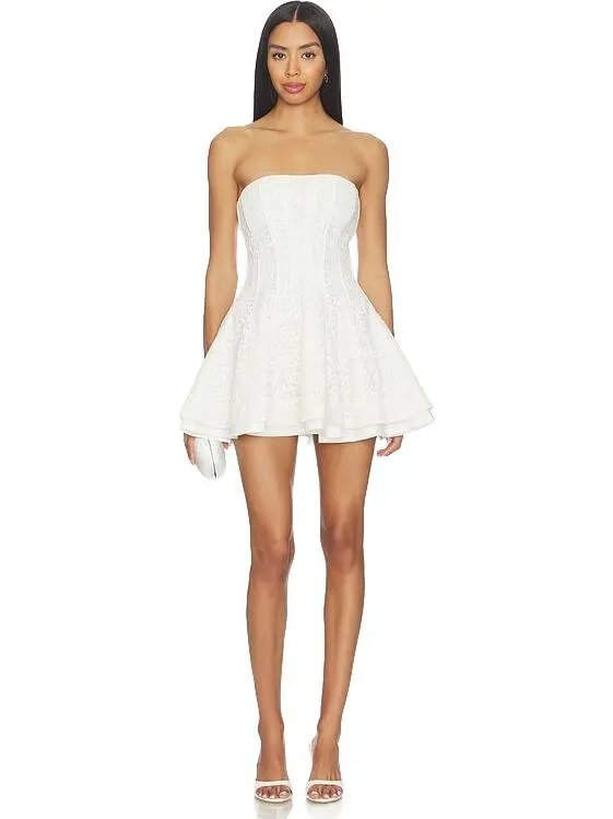 V. CHAPMAN Rosemary Mini Dress - White Rose Lace