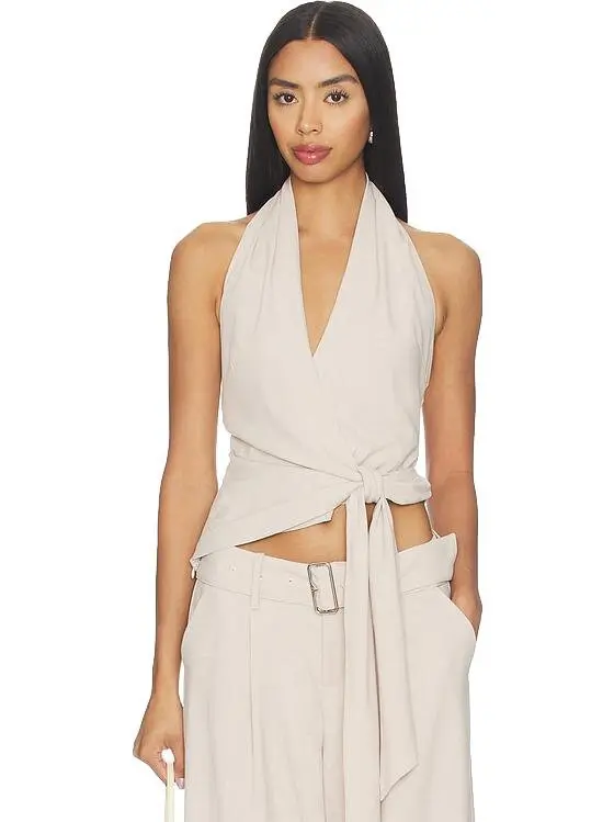 SOVERE / Deena Halterneck Top With Side Knot Detail - Beige
